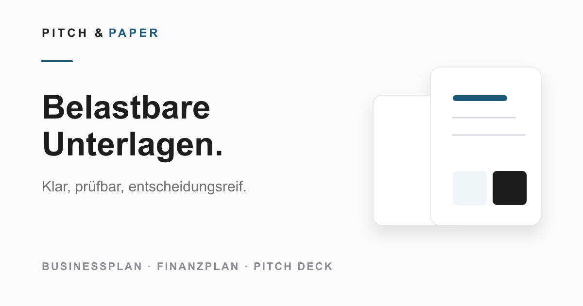 Businessplan erstellen lassen ab 99 € | PITCH & PAPER